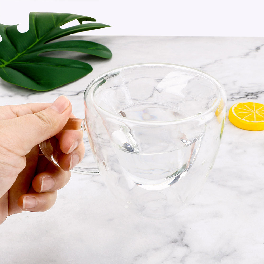 Heart Shaped Double Wall Glass Mug – The Convenient Kitchen