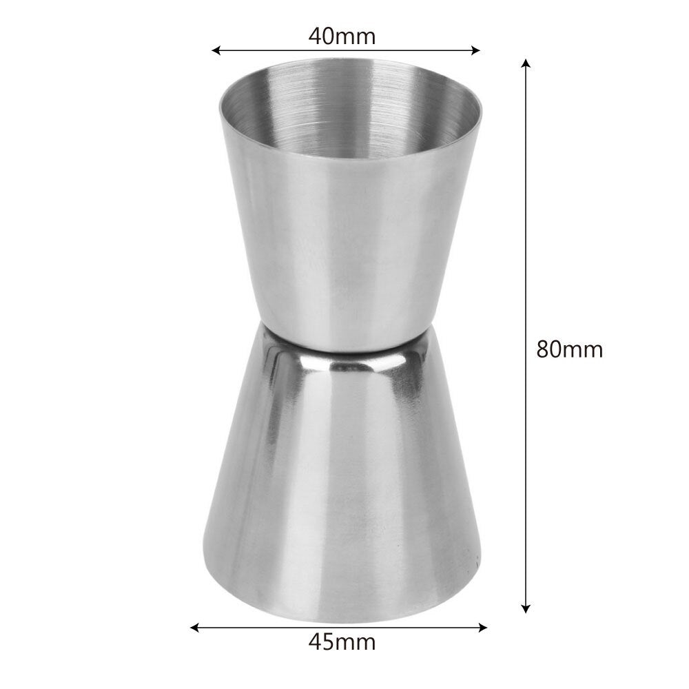 Double Headed Shot Glass - Stainless Steel Jigger 25ml 50ml Bartender ...